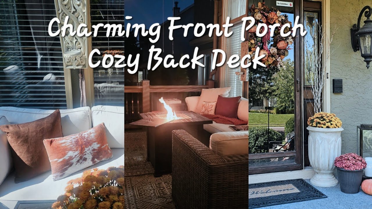 Beautiful Fall Front Porch + Back Deck Makeover | Budget-Friendly ...