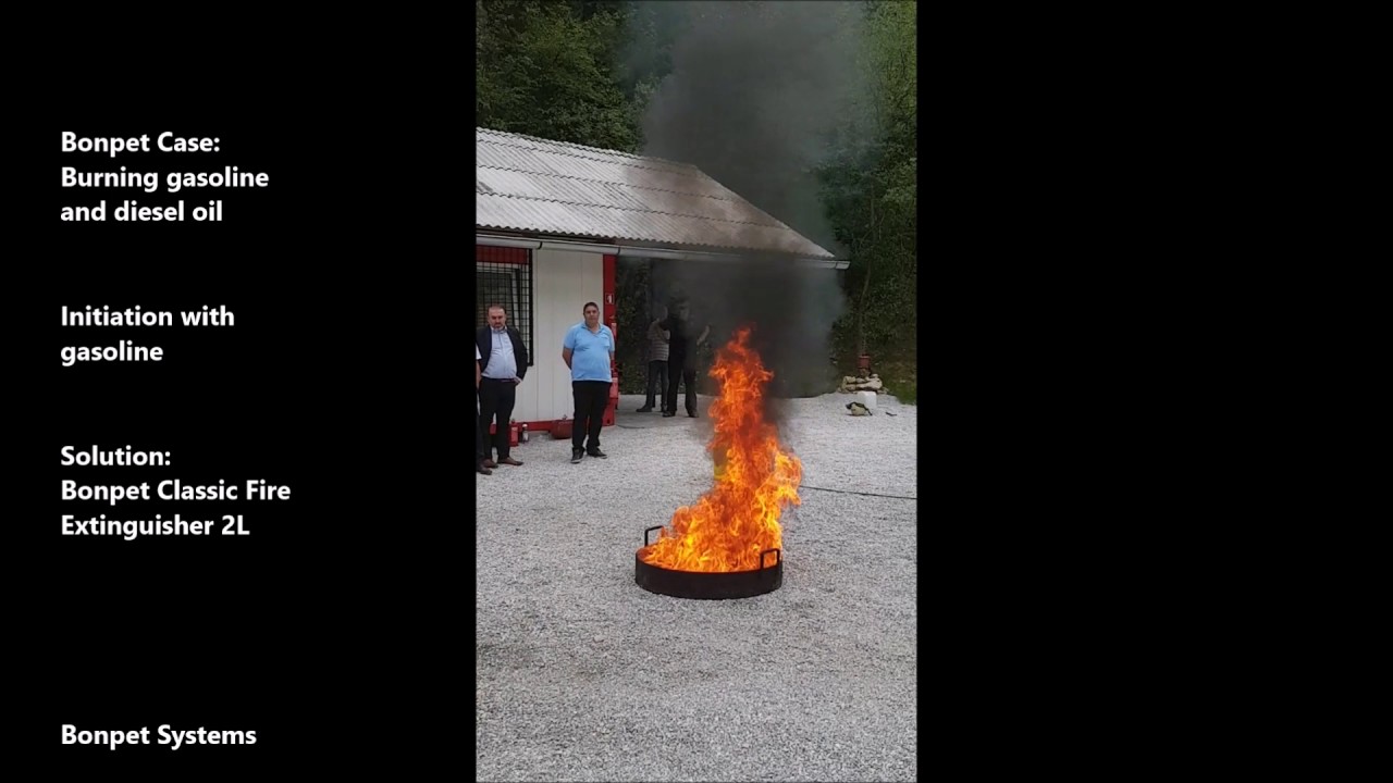 BONPET FIRE EXTINGUISHER- gasoline and oil - YouTube