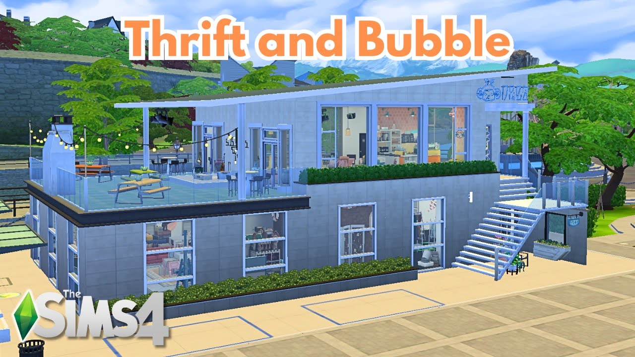 Modern Thrift and Bubble Tea Shop: Sims 4 Speed Build - YouTube