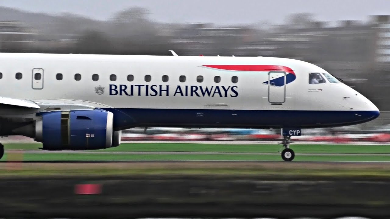 IMPRESSIVE* British Airways E190 Landing at London City Airport during ...
