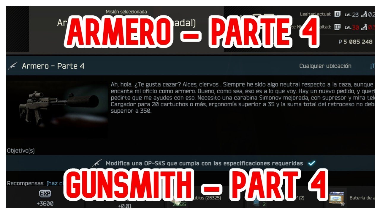 Armero Parte 4 | Gunsmith Part 4 | Guía Armero - Parte 4 | EFT | Escape ...