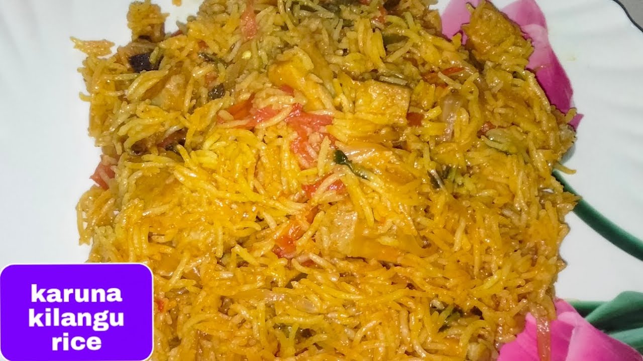 Karuna kilangu rice recipe in tamil / How to make yam rice / yam rice ...