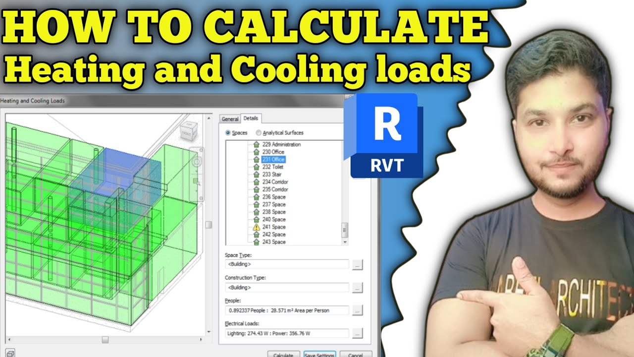 How to Calculate Heating and Cooling Load in Revit | Nabeel Architect - YouTube