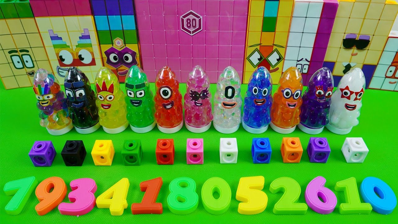 Numberblocks - Making Rainbow Orbeez With Rocket Bottles!! Satisfying ...