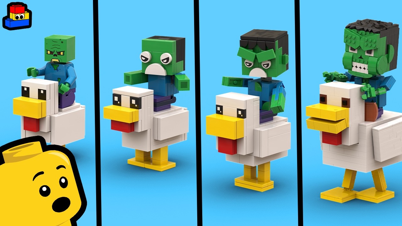 Building LEGO Chicken Jockey! (Noob / Pro / Hacker / GOD) - Minecraft ...