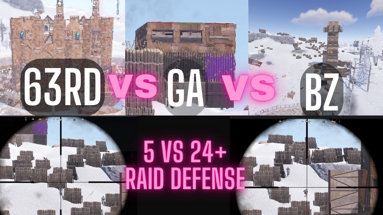 Rust RAID DEFENSE 63RD VS BZ Rustoria Meduim FT GA - 5 vs 24 - YouTube