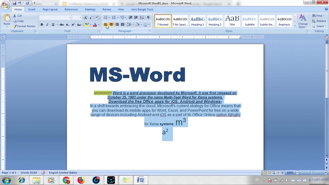 2 MS Word home tab - YouTube