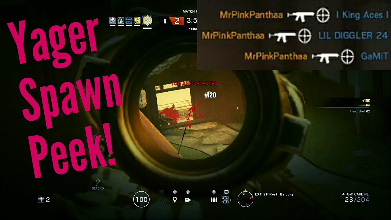 Rainbow Six Siege Highlights #6: Yager Spawn Kill! - YouTube