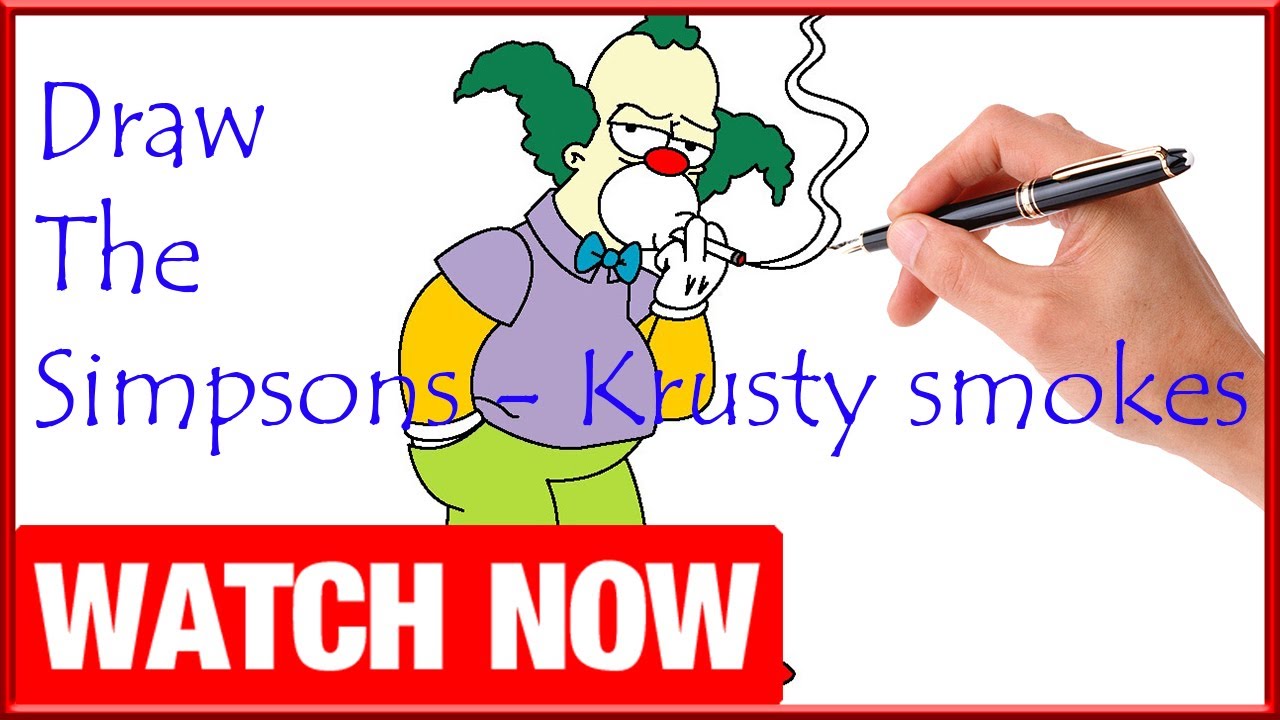 How To Draw The Simpsons - Krusty smokes- Learn To Draw - Art Space ...