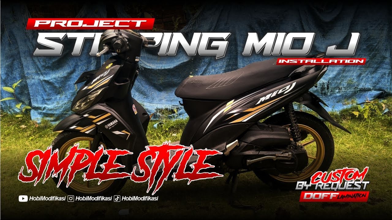 Pemasangan Striping Custom Yamaha Mio J ( Desain by Request, Laminasi ...
