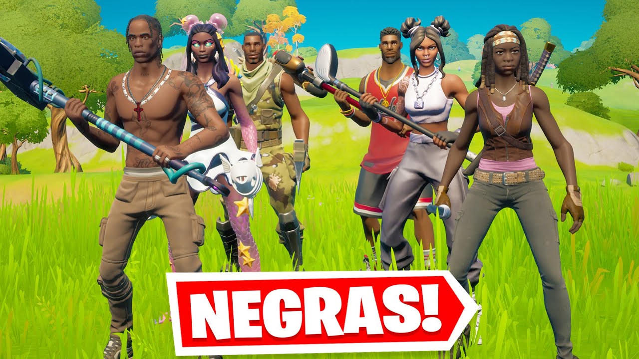 OUTFIT SÓ DE SKINS NEGRAS! MELHOR COMBO E APRESENTAÇÃO VENCE! - YouTube