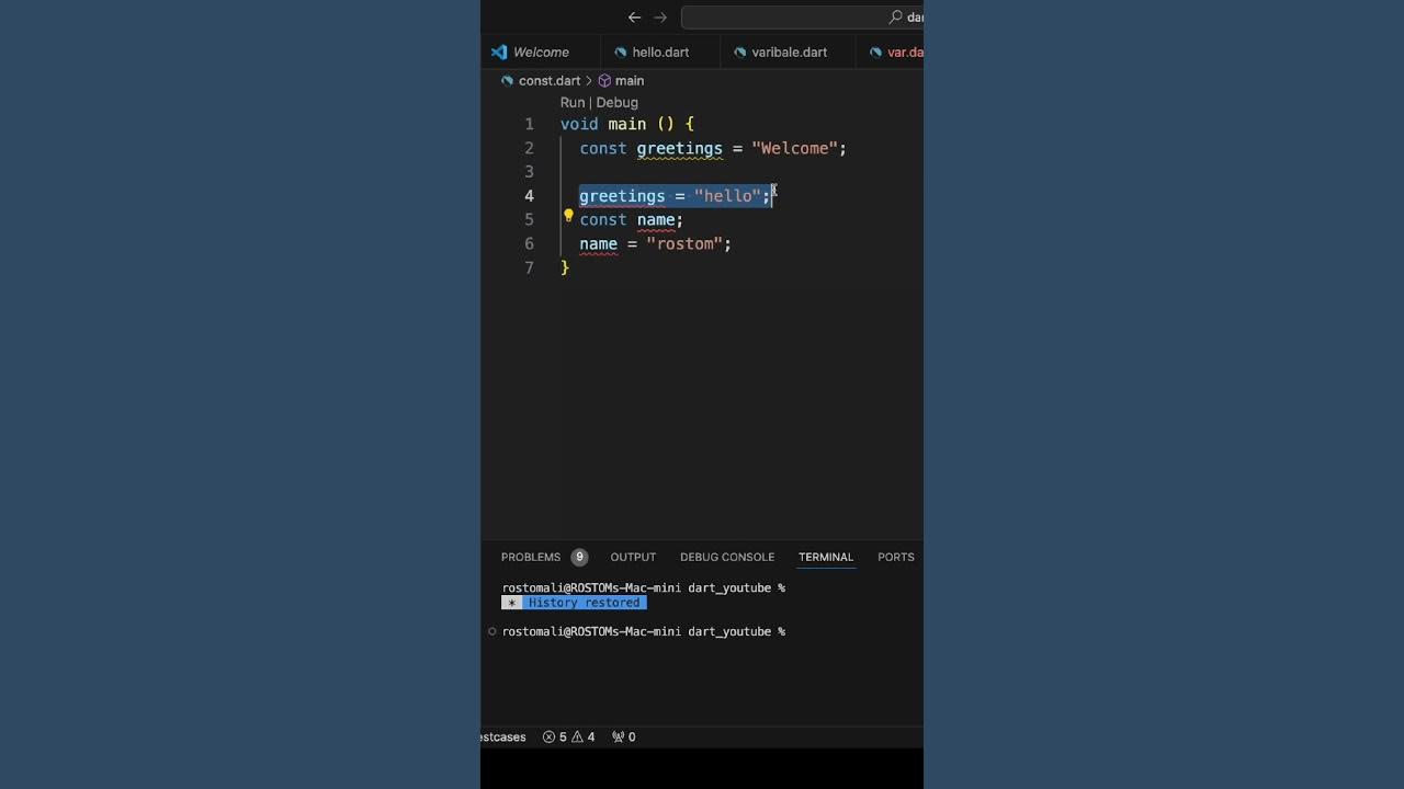 var const final in dart - YouTube