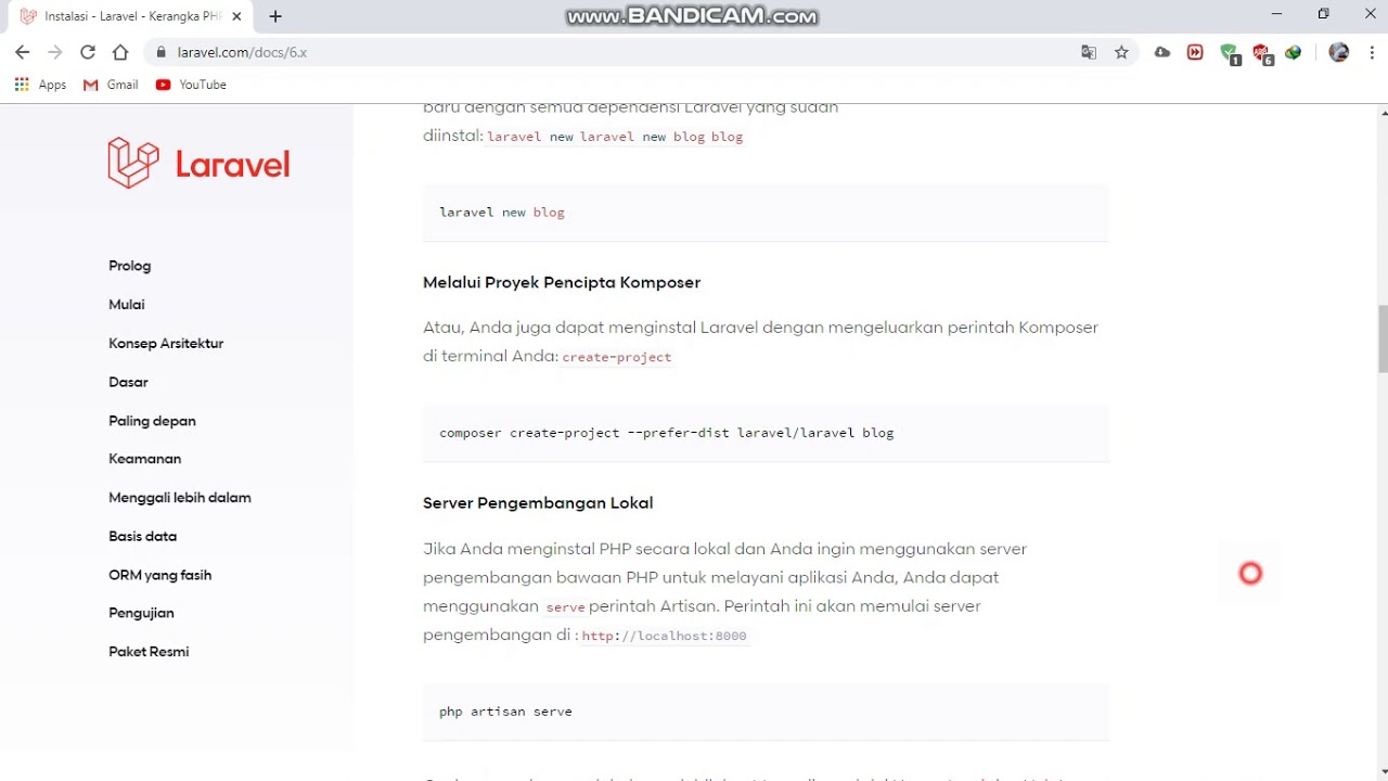 Cara Instalasi Framework Php Laravel Youtube 1731