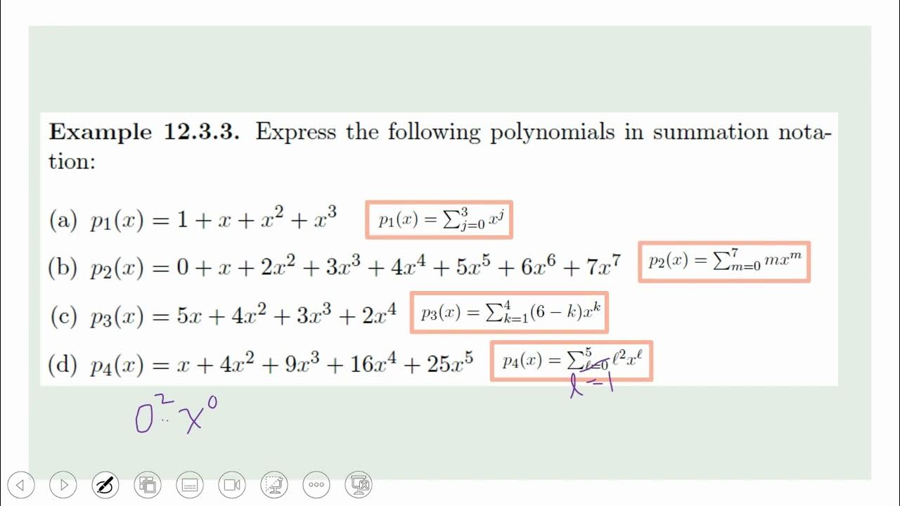 Polynomials in Summation Notation - YouTube