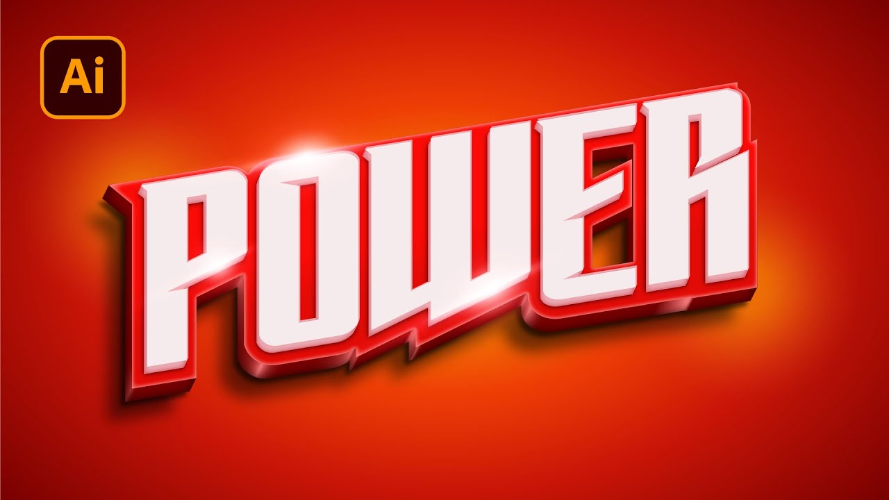 Create A Clean and Modern Style 3D Text Effect in Illustrator - YouTube