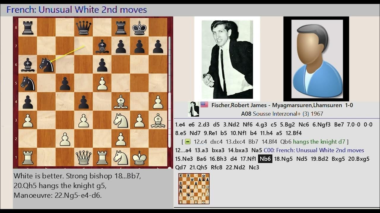 Robert James Fischer vs Lhamsuren Myagmarsuren, Interzonal, Sousse 1967 - YouTube