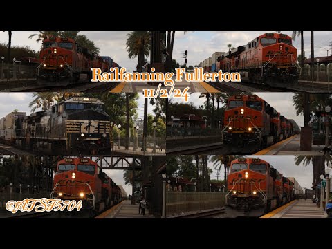 Railfanning Fullerton 11/2/24 feat. NS leader, BNSF 6075, and more - YouTube