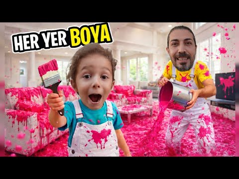 EYVAH!!! ALİ NECATİ EŞYALARI PEMBEYE BOYADI.BABASIDA ONA YARDIM ETTİ.ANNEM ÇILDIRDI.