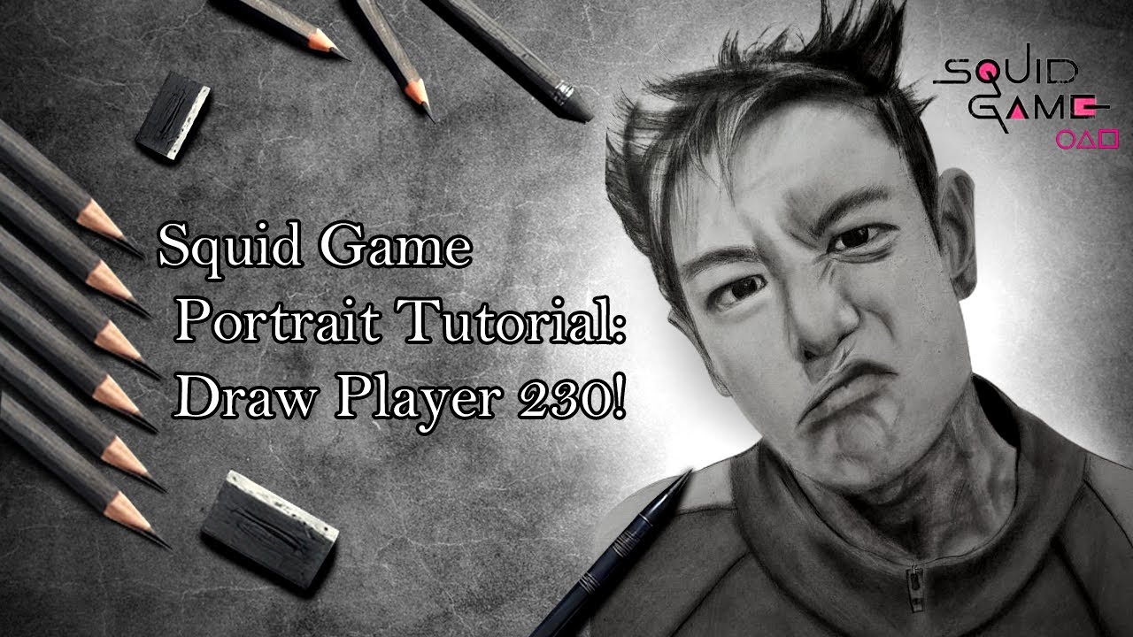 How to Draw Player 230 from Squid Game | Realistic Charcoal Drawing ...