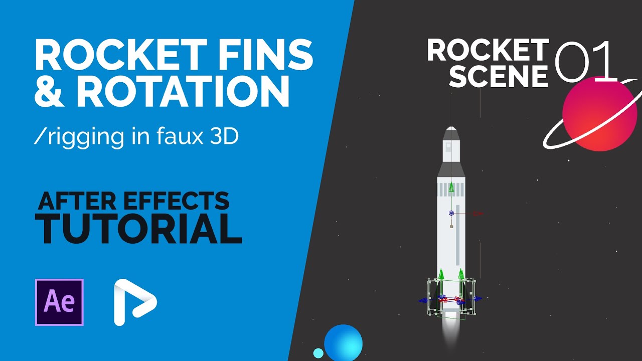 After Effects Tutorial: Rocket Fins & Rotation / rigging in faux 3D ...