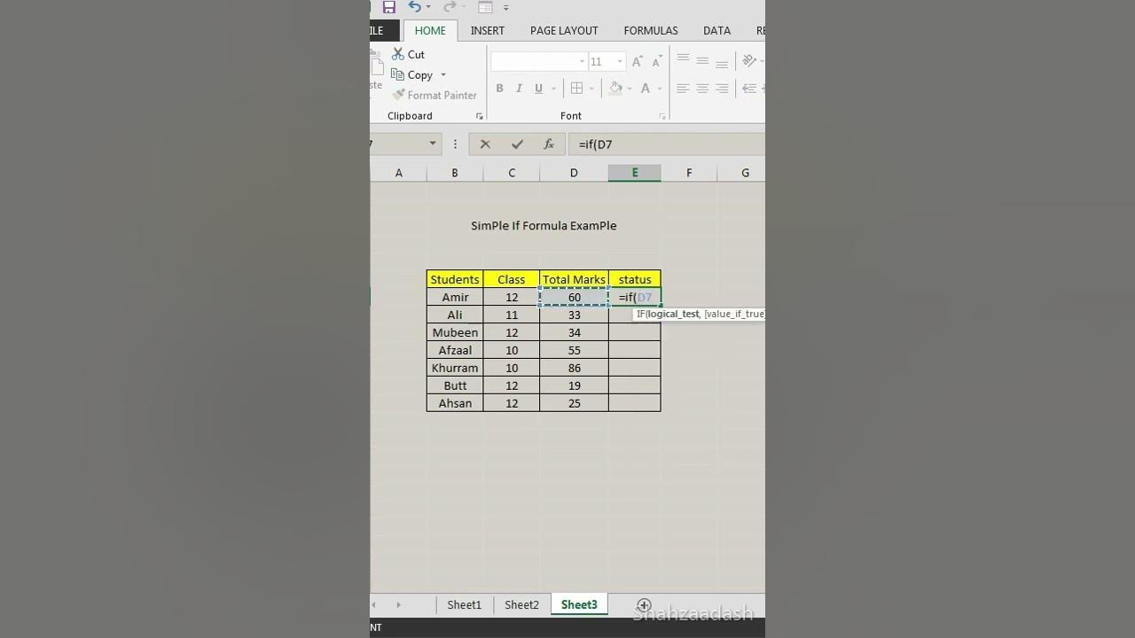 Pass or Fail Using If Formula | Conditional | Excel Tricks - YouTube