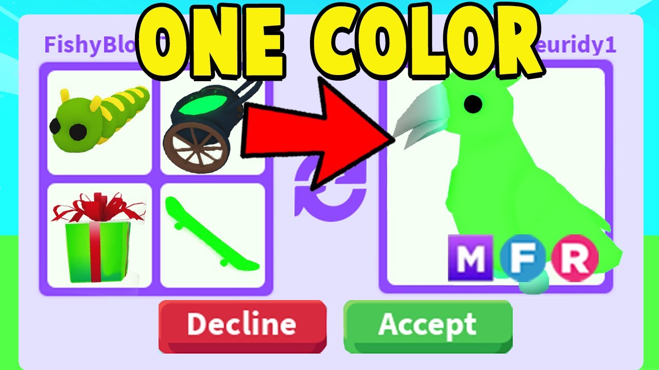 Trading ONE COLOR in Adopt Me.. (Impossible) - YouTube