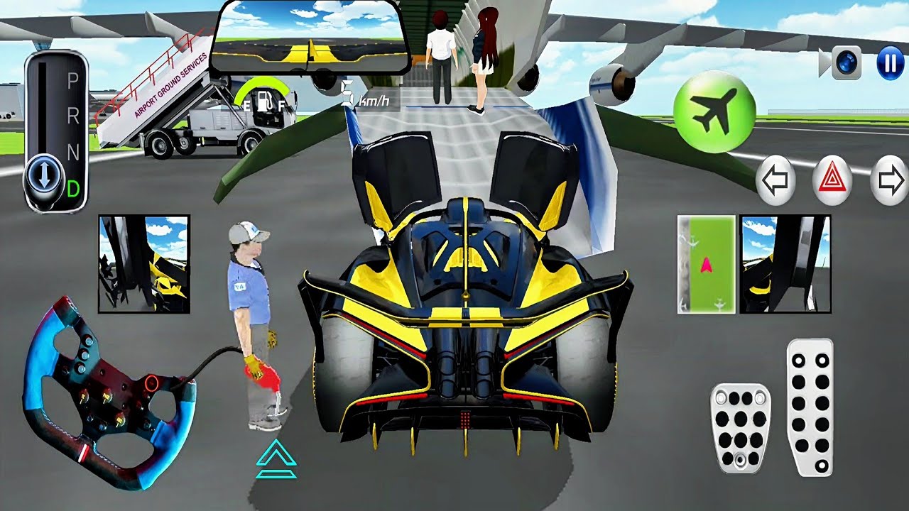 Driving a Bugatti on an Airplane Runway!! | 3D Driving Class - YouTube