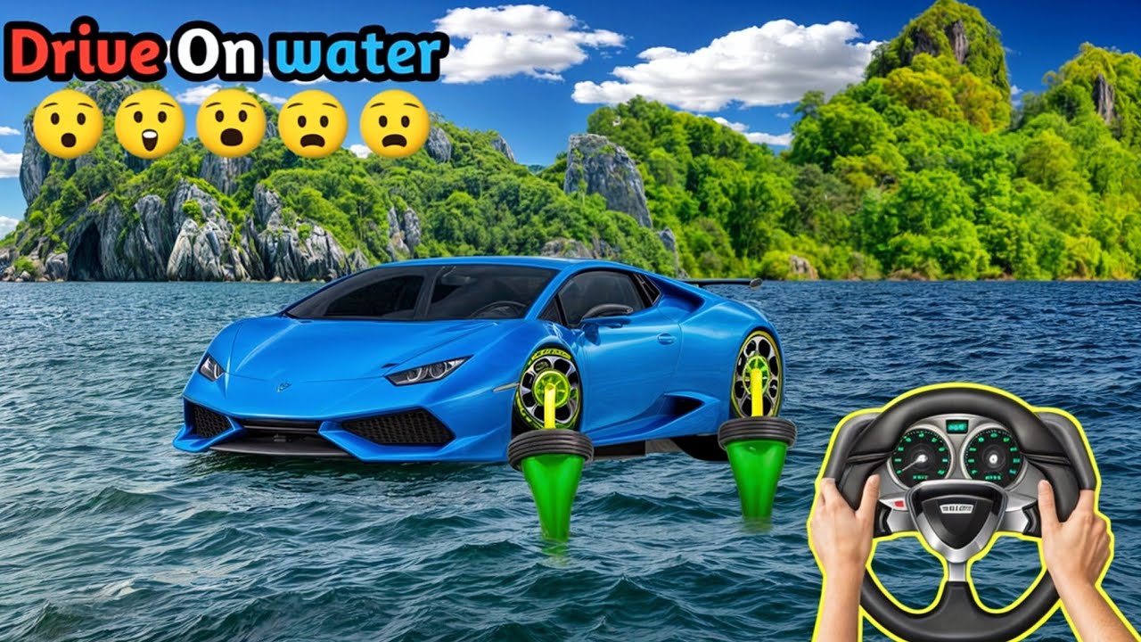 Car drive on water gameplay // floating car game - YouTube