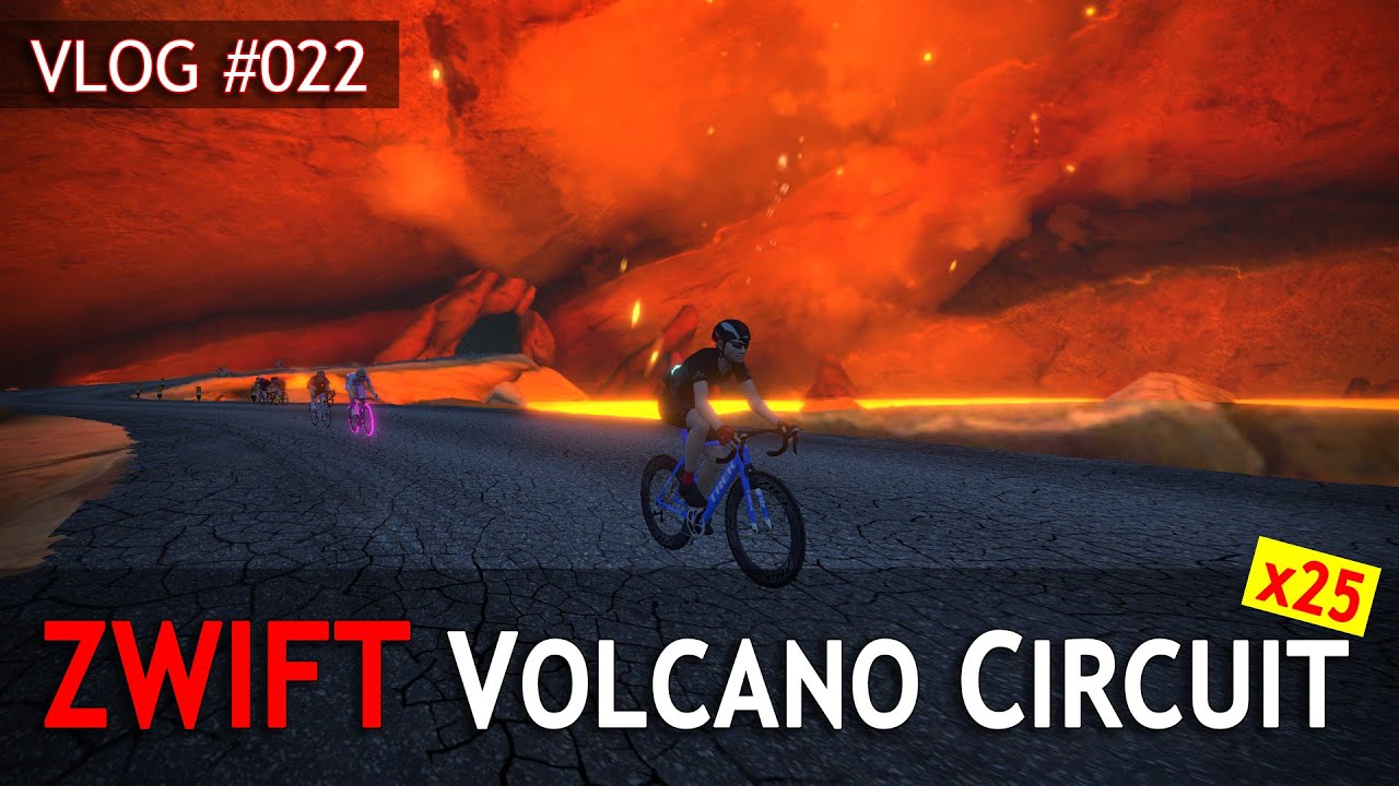 Zwift: Going round the Volcano Circuit 25 times - YouTube