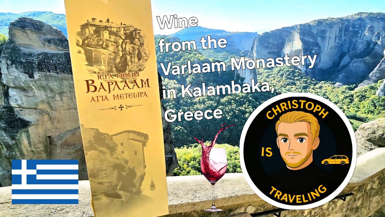 Very fine dry red wine from the Varlaam Monastery in Kalambaka, Greece ...