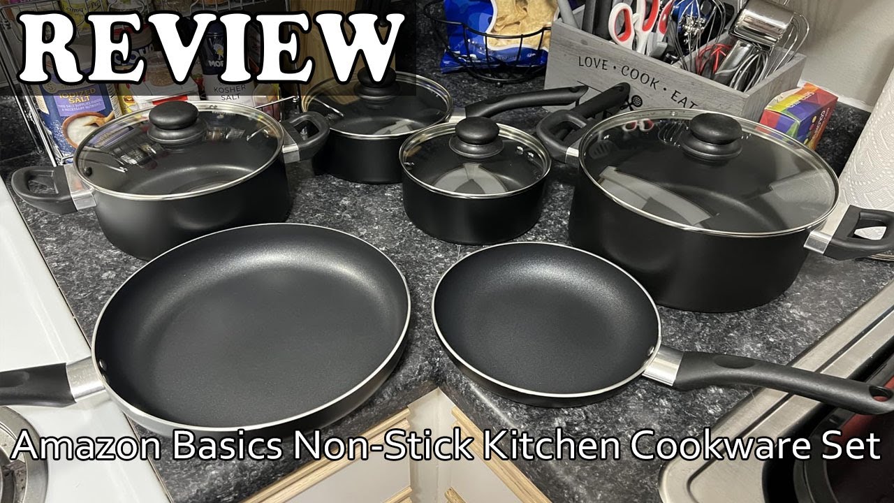 Amazon Basics Non Stick 15-Piece Kitchen Cookware Set REVIEW - YouTube