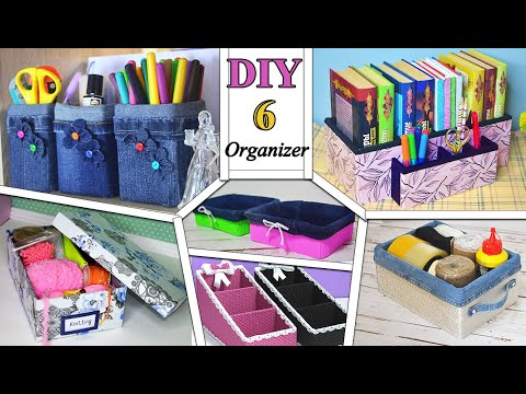 storage boxes made of cardboard // 6 ideas organizer - YouTube
