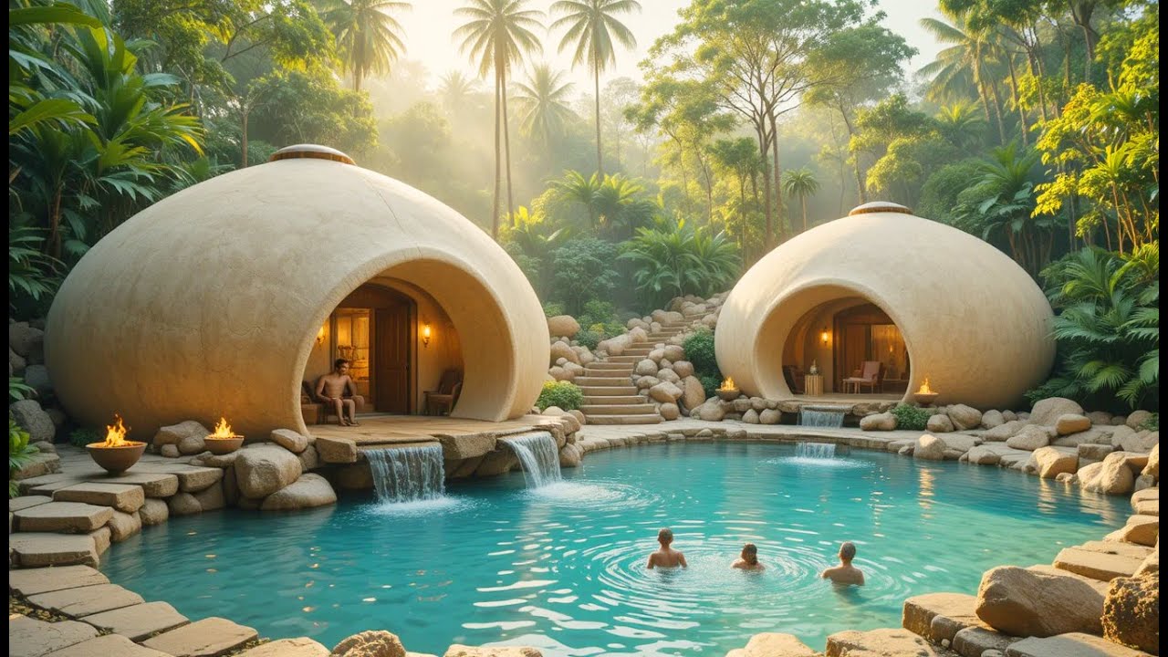 100 Days Building An Underground Hut With Grass Roof & Swimming Pool ...