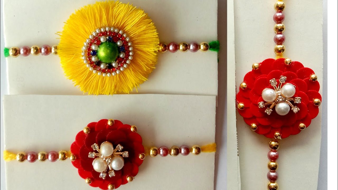DIY Thread and Bindi Rakhi making /Rakhi for school competition /easy ...