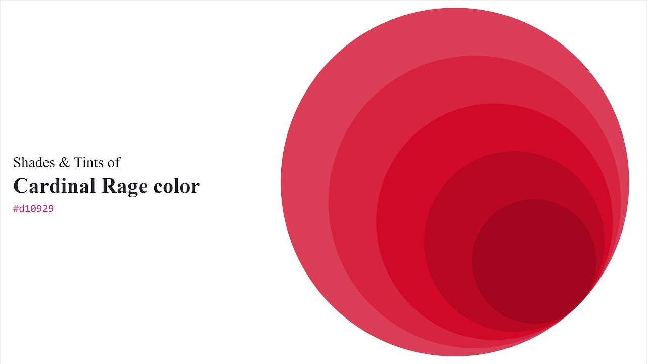 Shades & Tints of Cardinal Rage color #d10929 A Warm Red color #b90824 ...