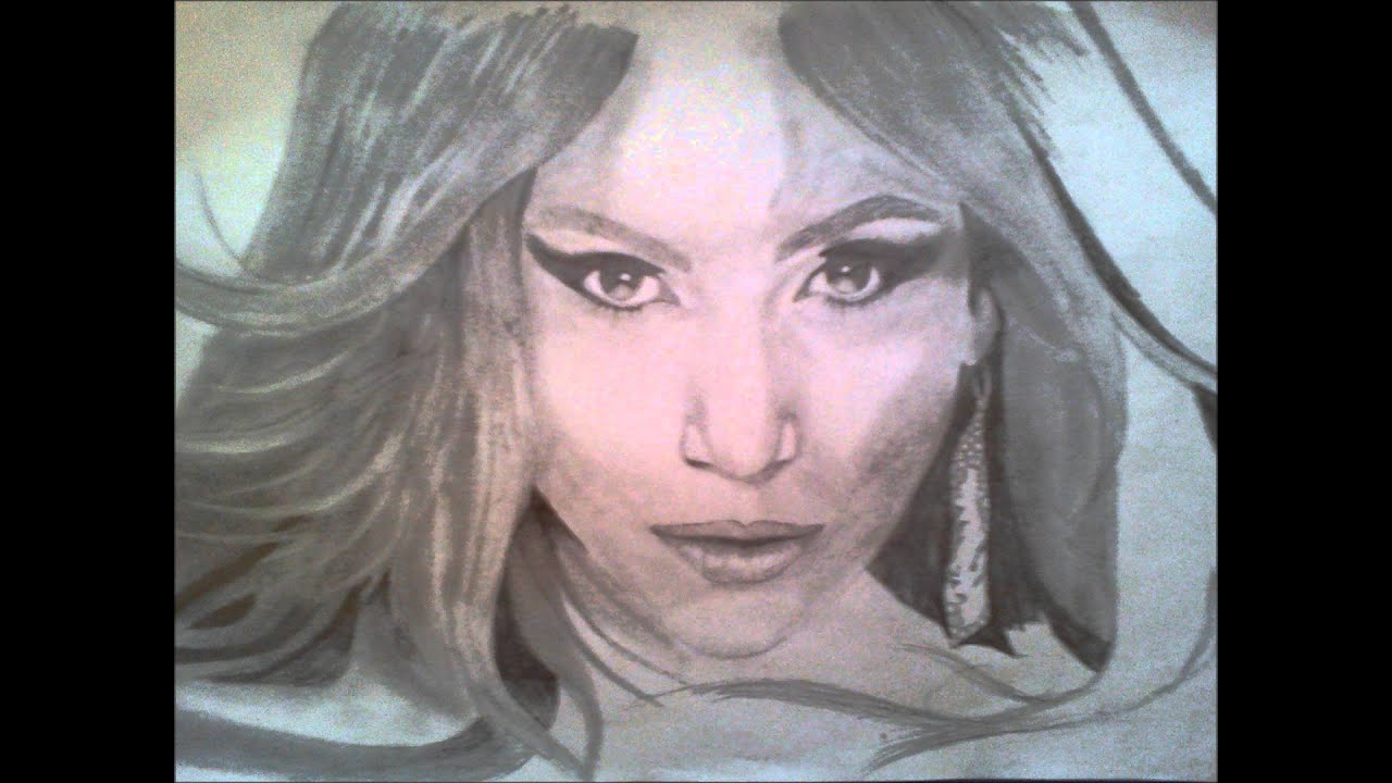 Speed drawing Jennifer Lopez ( photo ) - YouTube