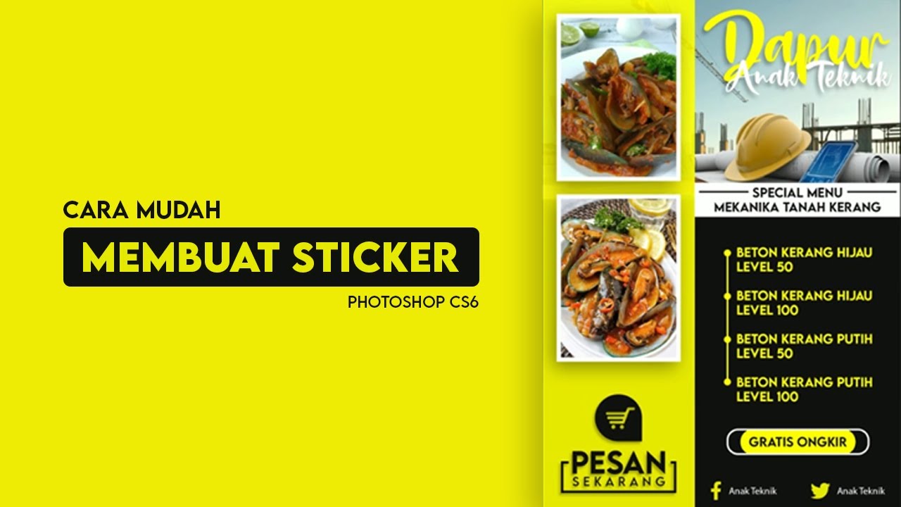 Tutorial - Cara Membuat Sticker Menu Makanan [Photoshop CS6] - YouTube