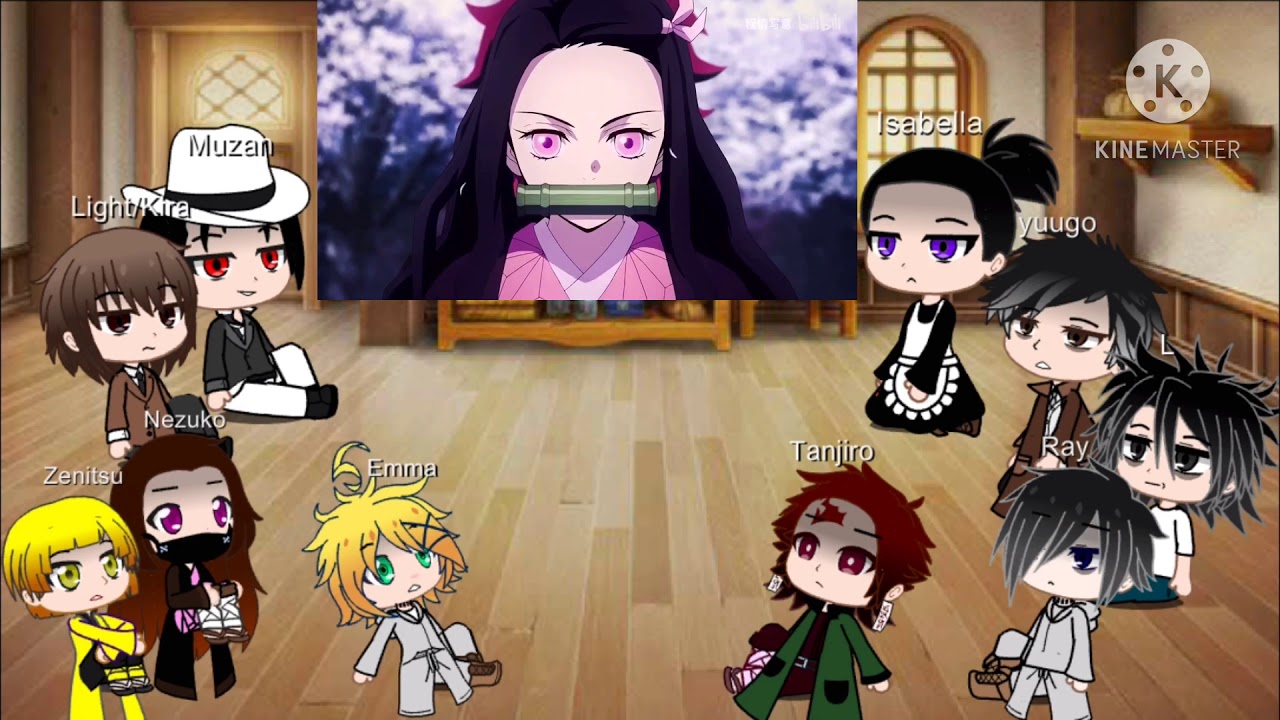 TPN, Demon Slayer, and Death Note characters react to AMVs Gacha Life ...