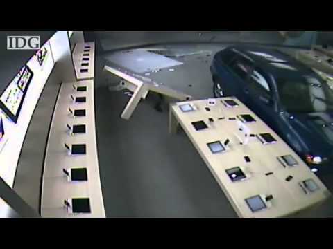 Vol par effraction voiture bélier dans un Apple Store! - YouTube