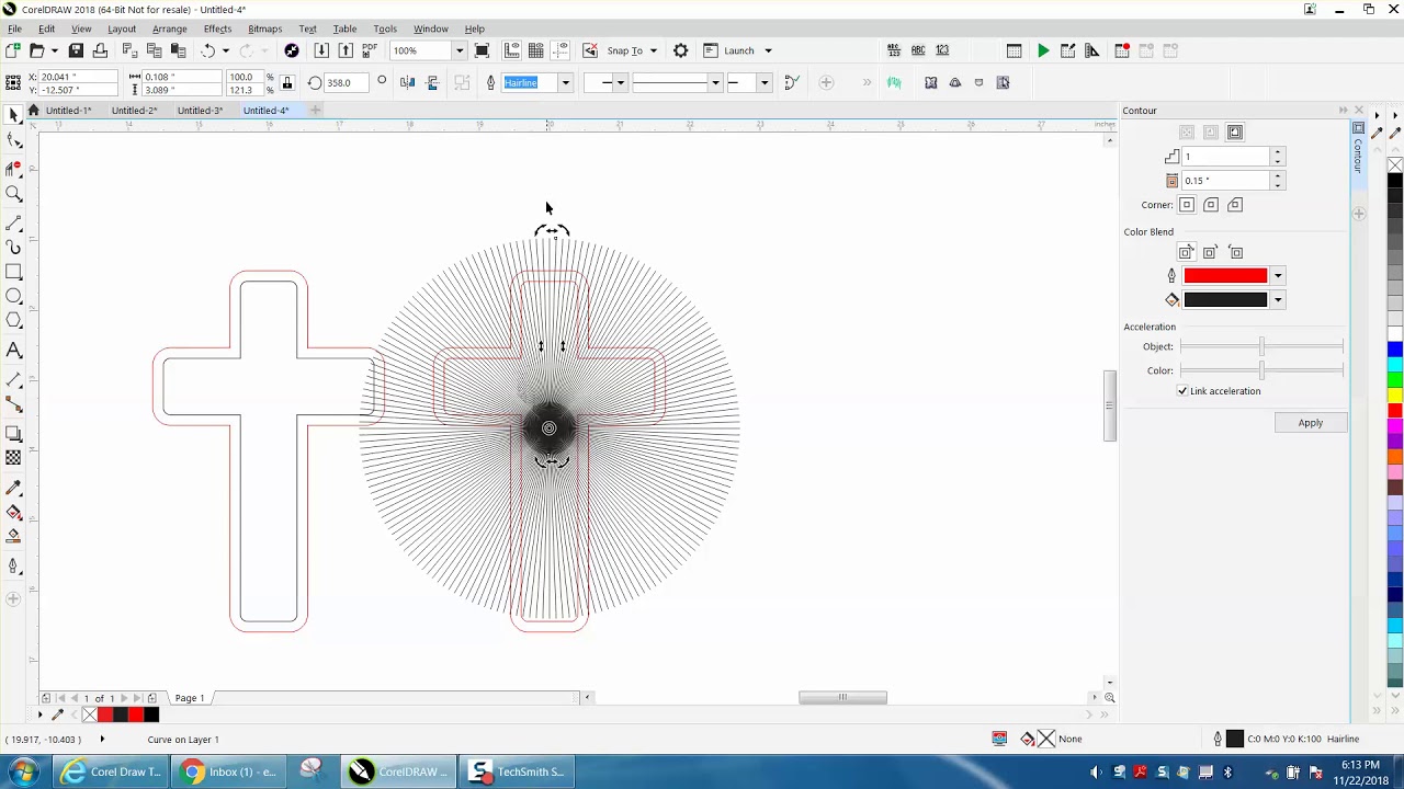 Corel Draw Tips & Tricks Star Burst around a Cross - YouTube