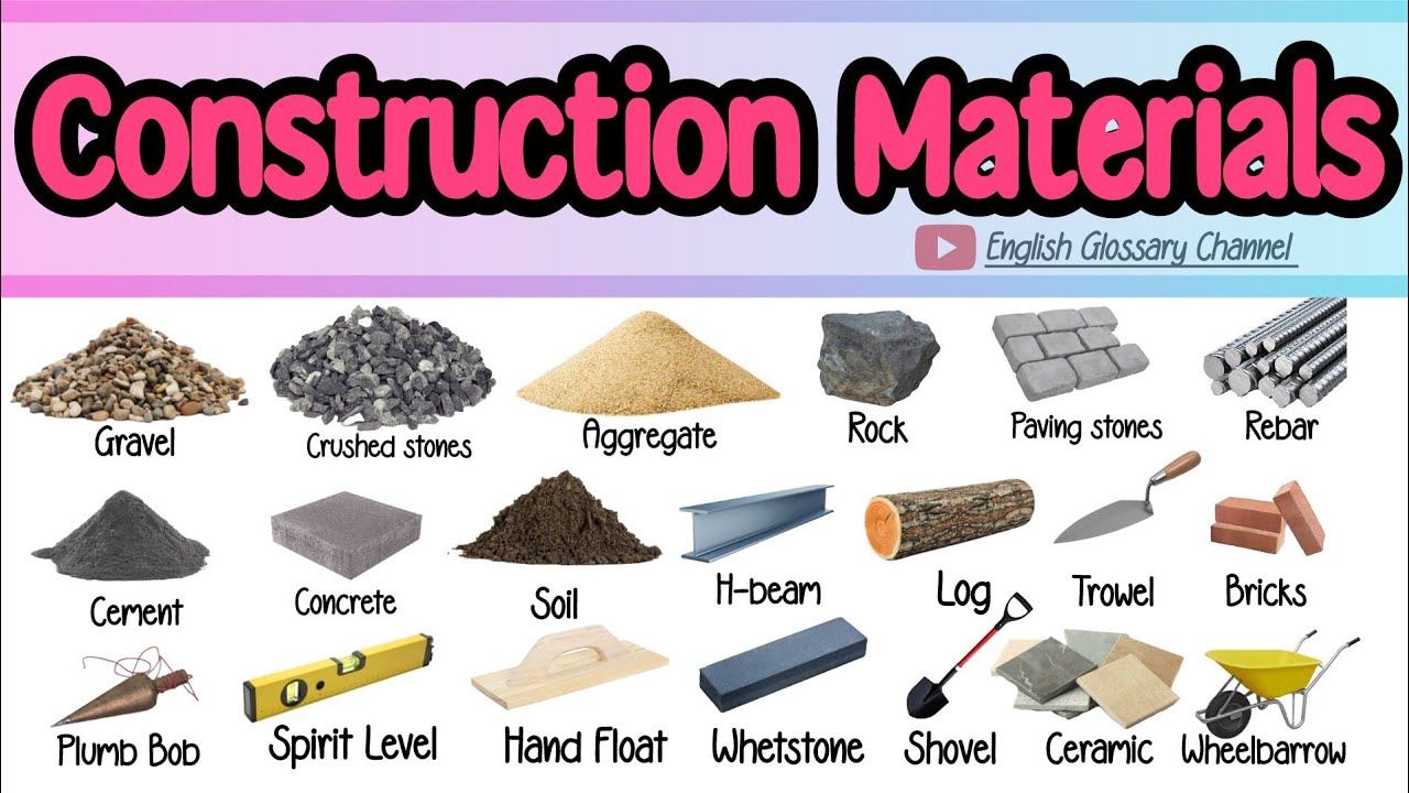Construction Vocabulary | 120 Construction Items Name in English with ...