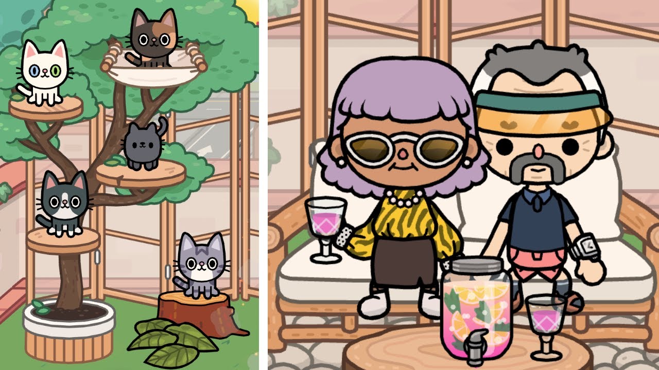 Toca Boca house ideas | Fluffy friends house cat garden 😻🌵⛲️ in Toca ...