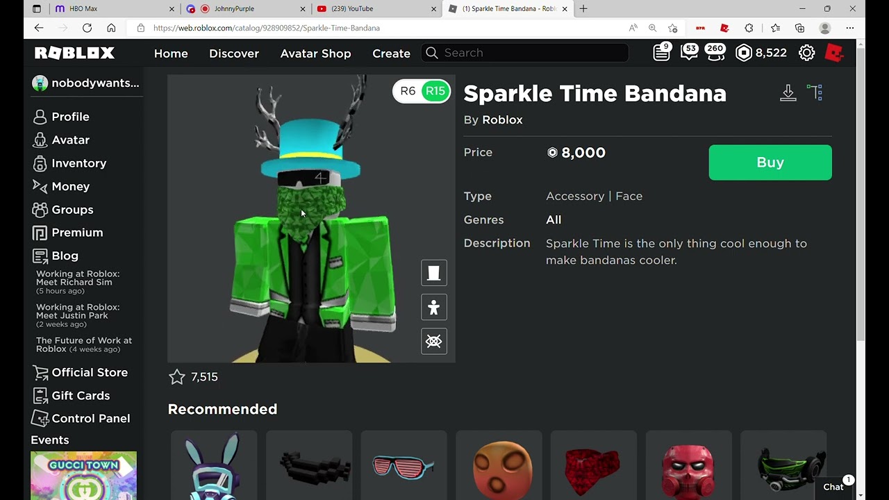 buying sparkle time bandana at 500 subs - YouTube