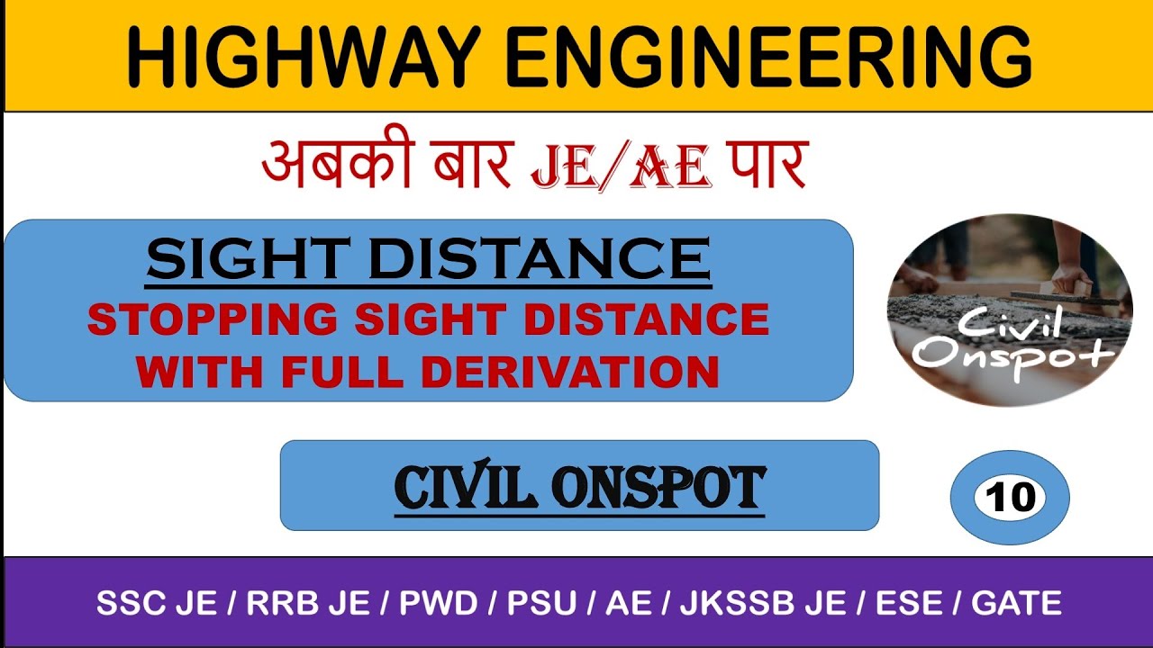 Sight Distance | Stopping sight distance | PIEV theory | Reaction time ...