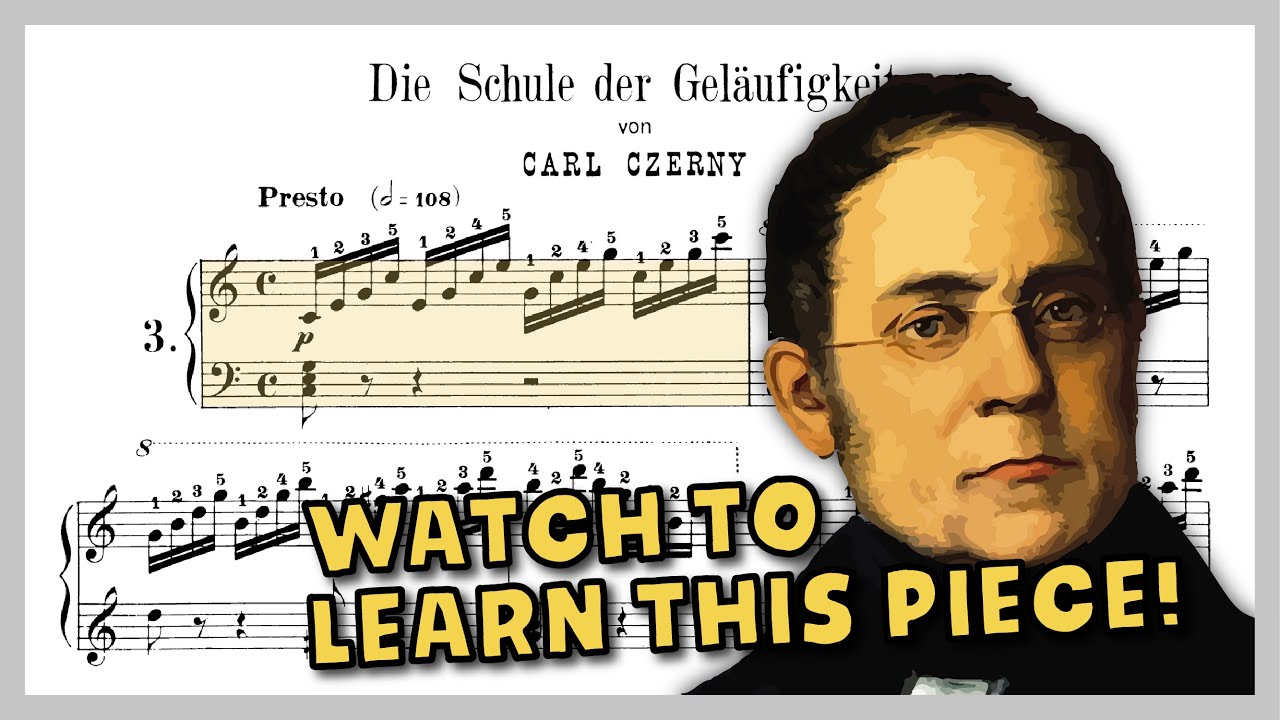 Czerny Op. 299, No. 3, from the School of Velocity (HALF SPEED version ...
