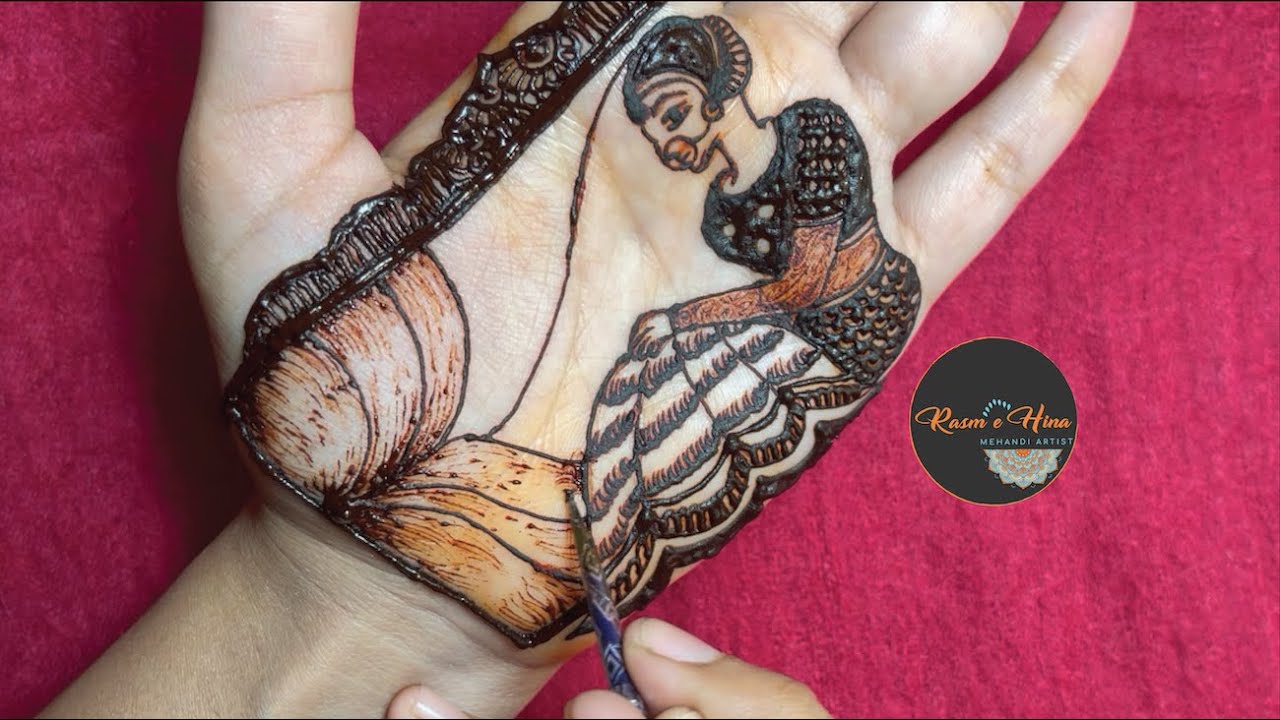 How to draw Bride in Doli in Mehndi Design by @rasmehina | Mehndi se ...