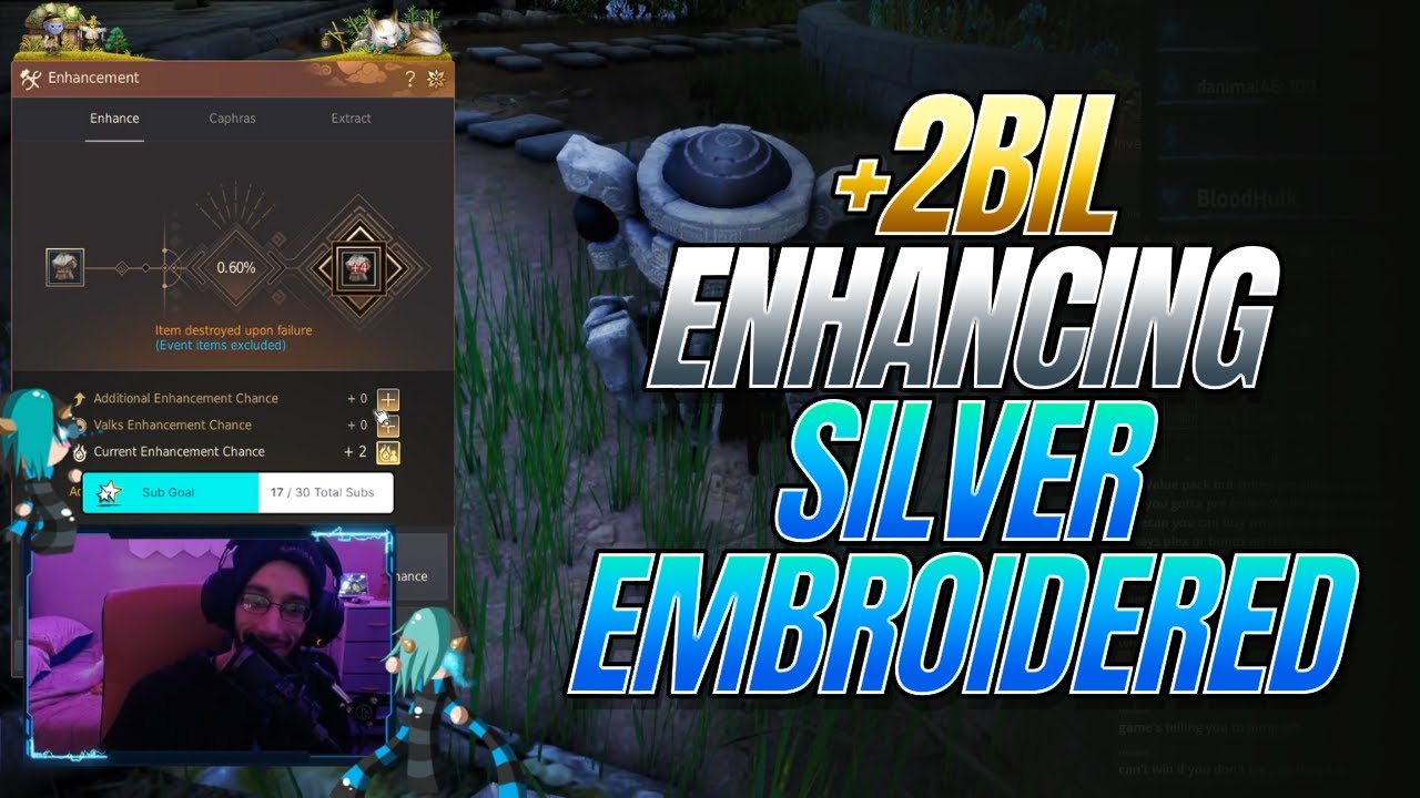 Carried Or VERY Lucky +4 Silver Embroidered Enhancing In Black Desert ...