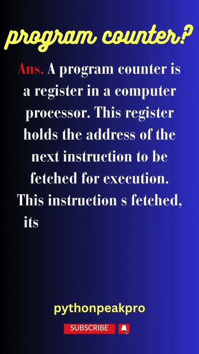program counter register | program counter #pythonpeakpro #viral #yt ...