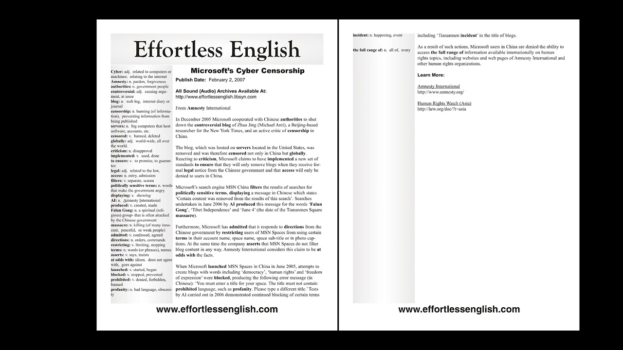 Effortless English DVD1.3 Lesson 2 Censorship - YouTube