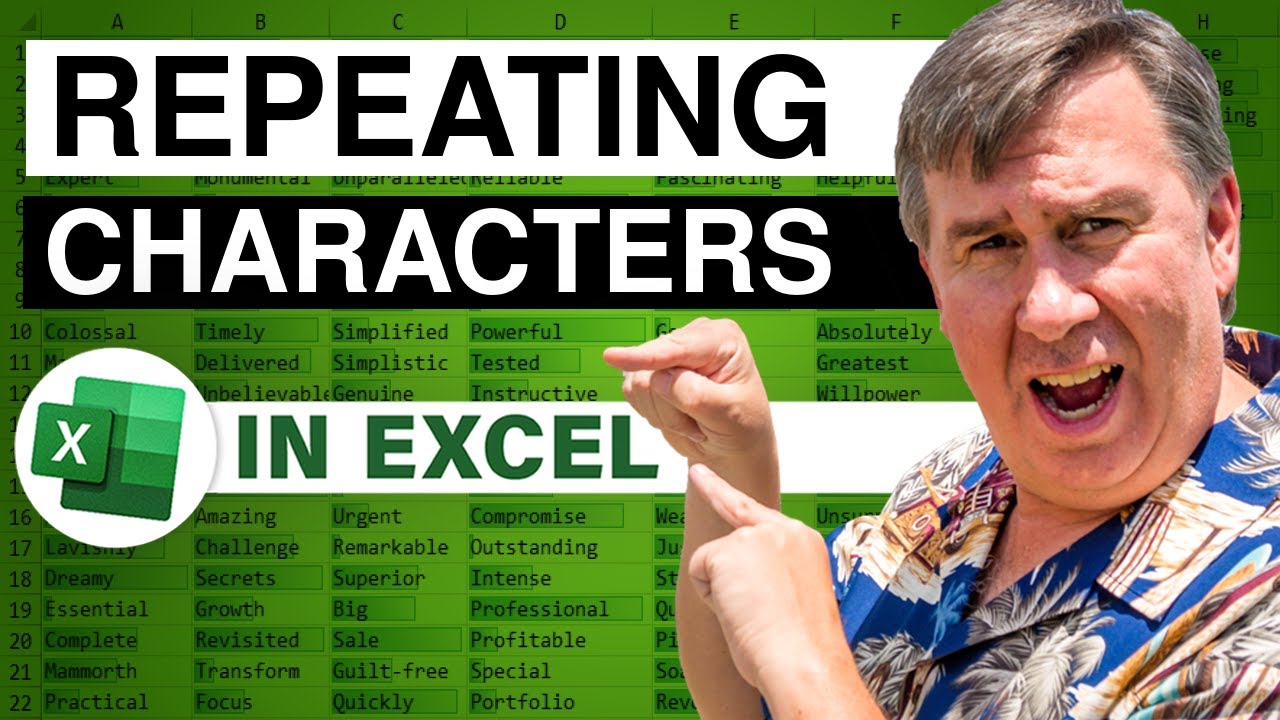 Excel Repeating Characters To Fill A Cell With Asterisks Episode Excel Repeating Characters To Fill A Cell With Asterisks Episode